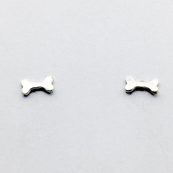 Sterling Silver small dog bone stud earrings- dogs,canine,bones,K9, wa ...