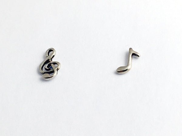 Sterling Silver Treble clef & eighth note stud earrings-music,musician ...