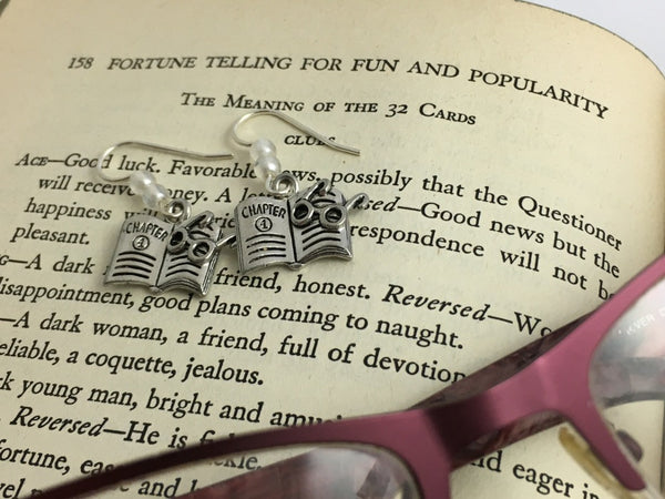 Pewter & Sterling Silver Open Book Earrings-Librarian-reader- reading ...